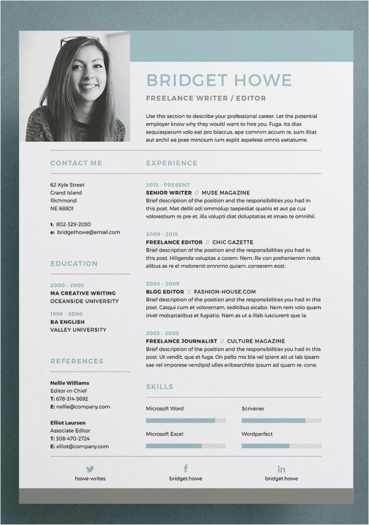 Pinterest Lebenslauf Design Resume Cv Template Brid Ein Professionelles ...
