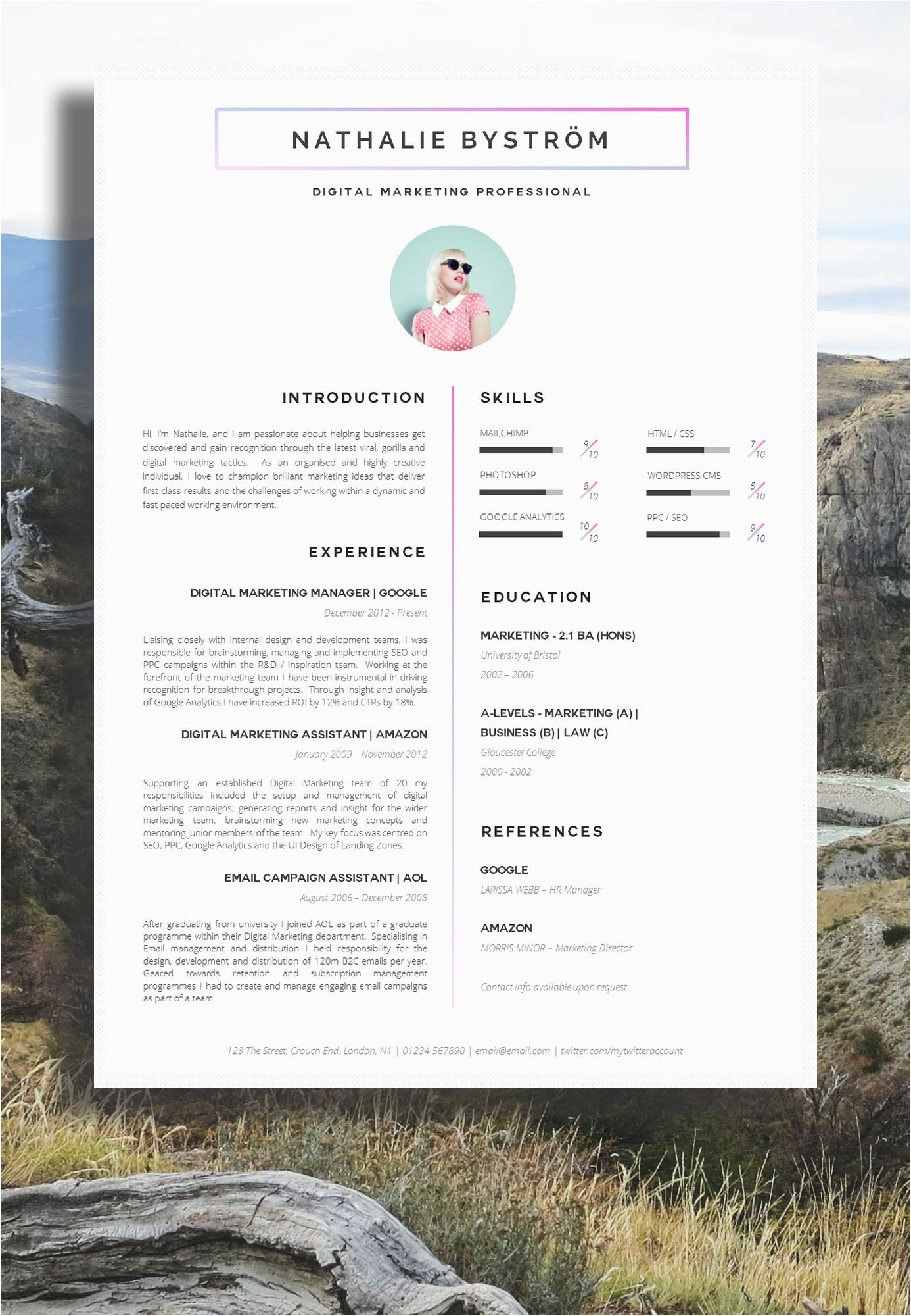 Lebenslauf Design Marketing Creative Cv Template For Word Lebenslauf
