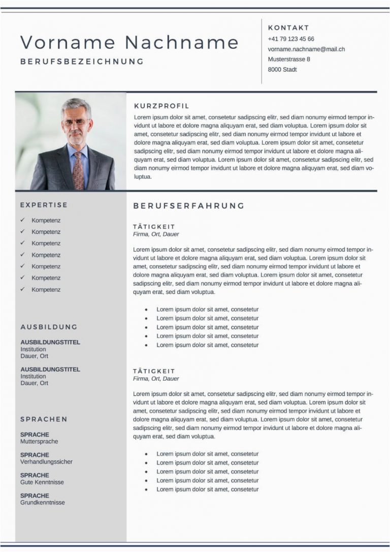 Moderner Cv Schweiz Lebenslauf Vorlage In Word | lebenslauf