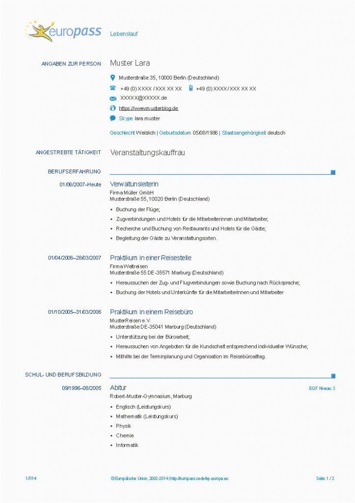 Europass Lebenslauf Deutsch Download Europass | lebenslauf