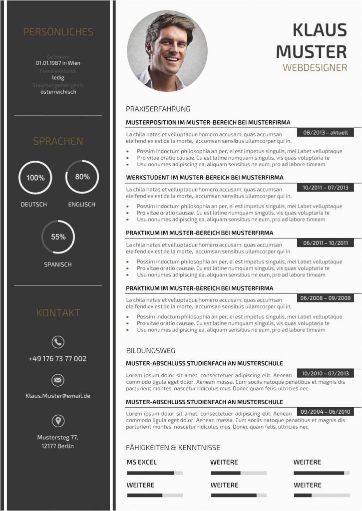 Lebenslauf Kurzprofil Vorlagen Premium Bewerbungsmuster 3 | lebenslauf