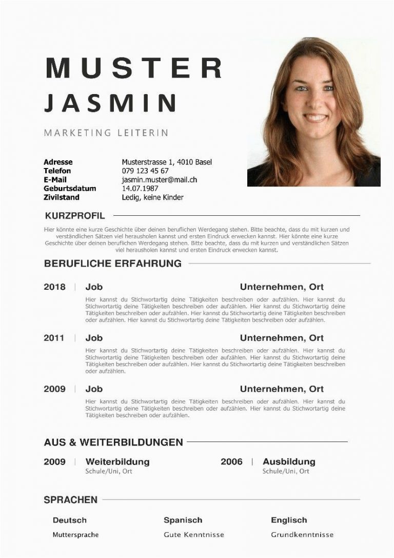 Zivilstand Englisch Lebenslauf Die Marketing Leiterin Mit Bildern ...